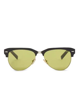 Miu Miu Eyewear Azetat Sonnenbrille mit goldfarbenem Detail - Schwarz