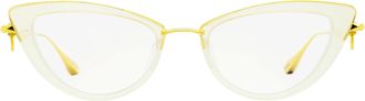 Valentino VLX-123-CH Titanium Chain Cat-Eye Eyeglasses - Gold