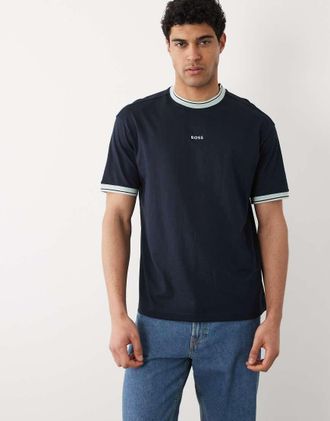 Boss Orange by Hugo Boss HUGO BOSS - Relaxed-Fit-T-Shirt aus Jersey in Dunkelblau