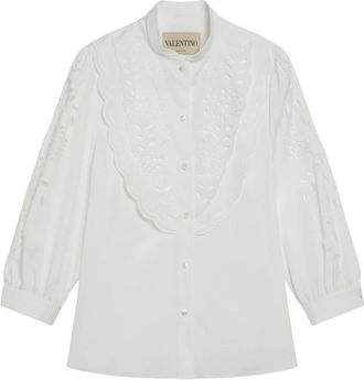 Valentino Garavani Femme, Blouses et Chemises, Blanc, Taille: 38 FR Chemise Brod&eacute;e