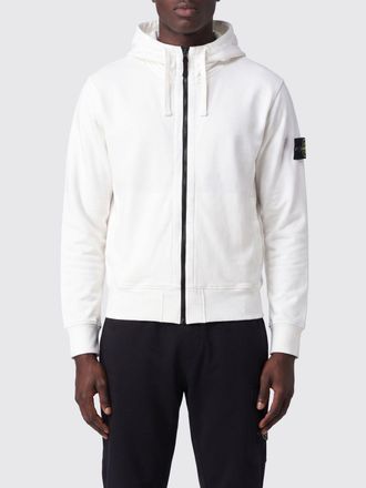 Stone Island Bio-Baumwoll-Kapuzenjacke mit Rei&szlig;verschluss von mit Kompass-Logo