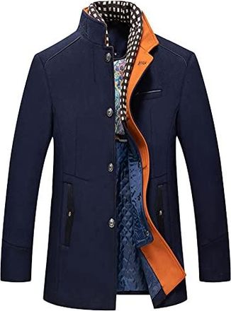 Onsoyours Manteau Homme en Laine Chaud Court Epais Slim Fit Business Hiver Trench-Coat avec Un Col Accessoire Caban Manteau Jacket Duffle-Coats Revers Overcoat 