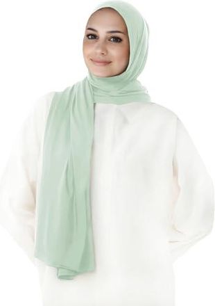 Lina & Lily Hijab Femme à Enfiler en Jersey Modal pour Femme Musulmane (Vert Menthe)