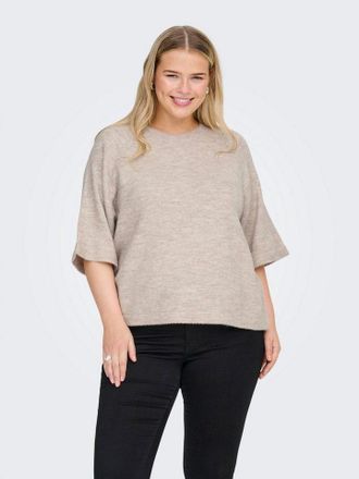 Only Carmakoma Strickpullover CARSIMONI 3/4 PULLOVER KNT NOOS Materialmix, regular fit