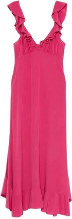 Chlo&eacute; Femme, Robes, Rose, Taille: 38 FR Ruffled Silk Maxi Dress
