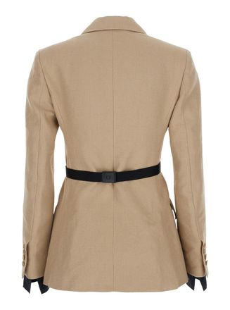 Max Mara Womens Linen Jacket Fionda Beige Blazers