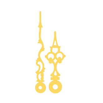 SELVA 1 Paar Zeiger, gebuchst JUNGHANS Uhrwerke (60/43, Messing)