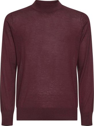 Brunello Cucinelli Homme, Pulls, Rouge, Taille: L Pull l&eacute;ger en soie et coton