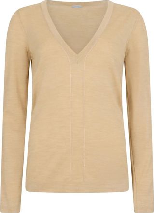 Malo V-neck top - Nude