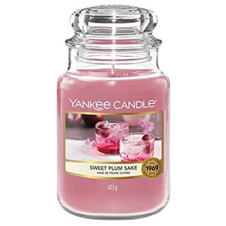 Yankee Candle Company Yankee Candle Bougie parfum&eacute;e | Grande jarre Sak&eacute; de prune sucr&eacute;e | Collection Festival de fleurs de Sakura | Temps de combustion : jusqu&agrave; 150 heures 