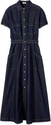 Oltre Femme, Robes, Bleu, Taille: 48 FR Denim Shirtdress