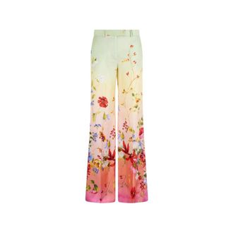 Roberto Cavalli Femme, Pantalons, Multicolore, Taille: 38 FR Pantalon &agrave; Imprim&eacute; Floral