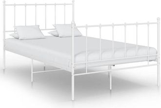 vidaXL Cadre de lit Blanc M&eacute;tal 120x200 cm
