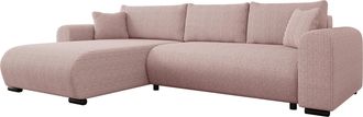 Mirjan24 Ecksofa Merkos Cord, Eckcouch, Couch mit Schlaffunktion und Bettkasten, Wohnlandschaft, Bettfunktion L-Form Sofa, Ottomane universell (Poso 52)