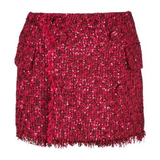 Balmain Femme, Shorts, Rose, Taille: 42 FR Shorts en tweed &agrave; sequins