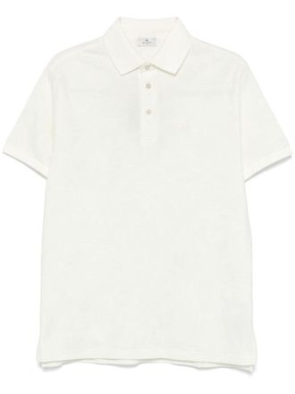 Etro polo à motif cachemire - Blanc