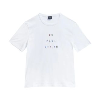 Paul Smith T-Shirt Logo Tipografico - - Tops - Herren - Wei&szlig; - S