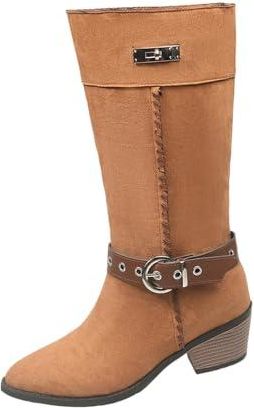 Generic Bottes d&eacute;quitation &agrave; bout rond pour femme, marron, 36.5 EU