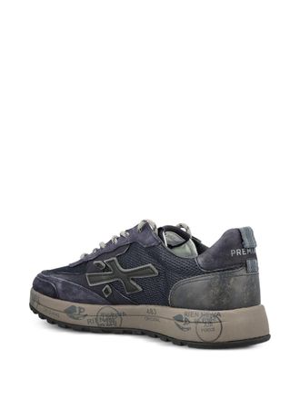Premiata Mens Sneakers Nous Navy Blue Suede And Mesh Upper: Calfskin Trainers