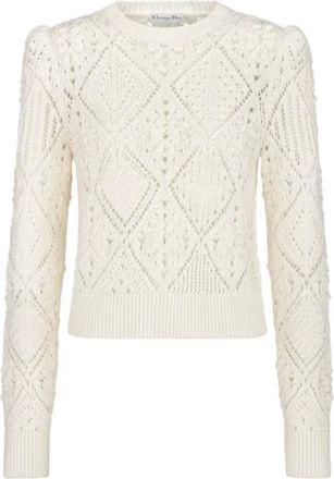 Dior Femme, Pulls, Beige, Taille: 34 FR Pull en coton ajour&eacute;
