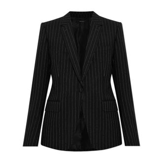 Tom Ford Blazer en soie &agrave; rayures verticales - Femme - Vestes - Noir - Taille: 36 FR