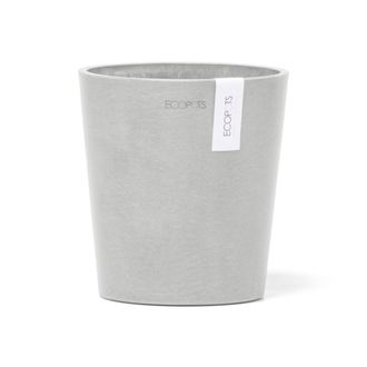 Ecopots Blumentopf Morinda f&uuml;r Orchideen - hell grau - Durchmesser &Oslash; 14 cm rund - mit Wasserablauf - Pflanzentopf aus Recycling Kunststoff - modern f&uuml;r Indoor