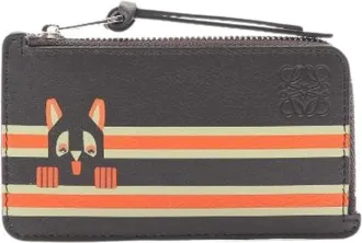 Loewe Porte-cartes Pre-owned Futurist Cat en cuir - Femme - Pre-owned - Brun - Taille: ONE Size