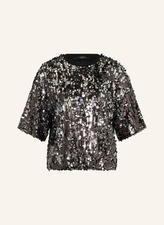 Max Mara Weekend Max Mara Blusenshirt Aus Mesh Mit Pailletten schwarz