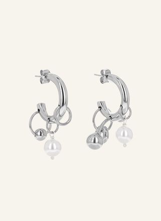 Justine Clenquet Creolen Chase Earrings By Glambou silber