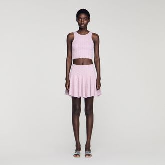 Sandro Pull court en maille strass&eacute;