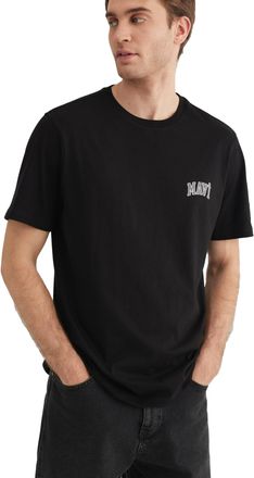 Mavi Herren Logo Tee T-Shirt, Black, L