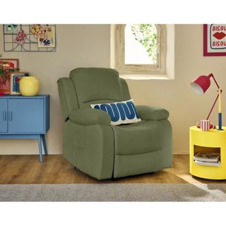 Best Mobilier Bestmobilier - Armand - fauteuil relax &eacute;lectrique en velours c&ocirc;tel&eacute; - vert
