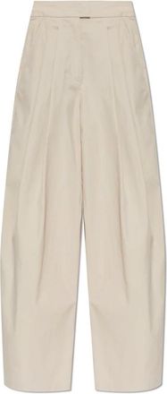 Emporio Armani Femme, Pantalons, Beige, Taille: 40 FR Pleated Pantalons