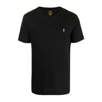 Polo Ralph Lauren Homme, Tops, Noir, Taille: M T-shirt ras du cou à manches courtes et broderies