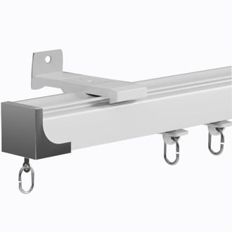 Generic Deckenschiene f&uuml;r Vorh&auml;nge Vorhangschienen System Glatte Gleitvorhangschiene f&uuml;r Wohnzimmer Falldecke Dusch(White (side),4.9-150cm)