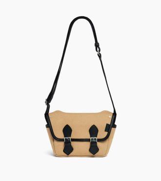 Le Tanneur Petit sac bandouli&egrave;re Solveig en toile coton et cuir lisse