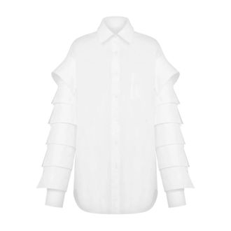Moschino Wei&szlig;es Hemd mit Knopfleiste Lange &Auml;rmel - - Blouses & Shirts - Damen - Wei&szlig; - S