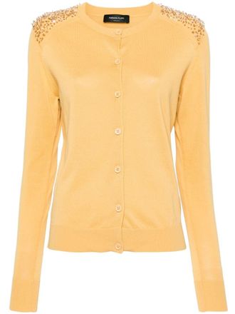 Fabiana Filippi cardigan à ornements de perles - Jaune