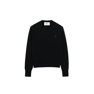 Ami Femme, Pulls, Noir, Taille: 40 FR De Coeur Crewneck Sweater