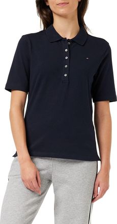 Tommy Hilfiger Damen Poloshirt Kurzarm 1985 Pique Polo Regular Fit, Blau (Desert Sky), XS