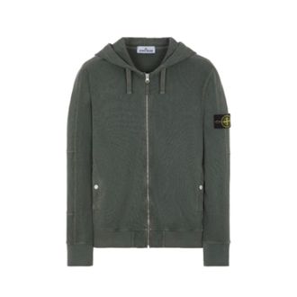 Stone Island Homme, Sweatshirts et sweats &agrave; capuche, Vert, Taille: S SweaT-shirt zipp&eacute; &agrave; capuche