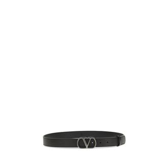 Valentino Garavani Mens Black Calf Leather Bos Taurus Regular Belt