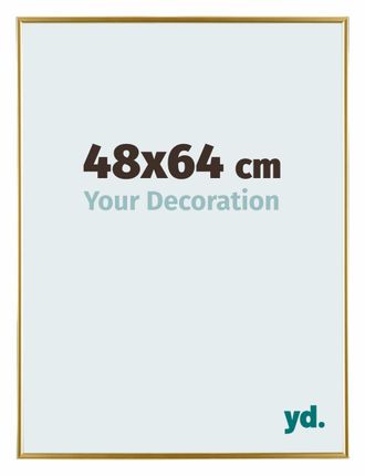 Yd. Your Decoration - Bilderrahmen 48x64 cm - Gold - Bilderrahmen aus Kunststoff mit Acrylglas - Antireflex - 48x64 Rahmen - Evry
