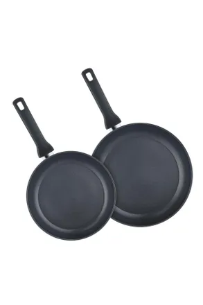 Berndes Pfannenset Firenza, Schwarz, Metall, 2-teilig, 28x10x48 cm, kratzfest, Kochen, Pfannen, Pfannensets