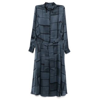 Kiton Marineblaues Seiden-Maxikleid - - Dresses - Damen - Blau - XS