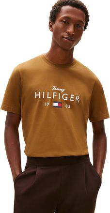 Tommy Hilfiger Herren Brand Love Big Hilfiger Tee Mw0Mw41455 S/S T-Shirt, Brown (Highland Khaki), L