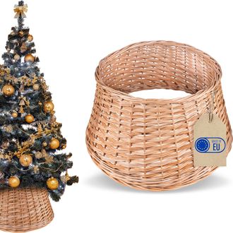 Creative Home Weihnachtsbaum Rock Weide | Kragen Korb &Oslash; 52cm x H 27cm | Deko Christbaumdecke Christbaumst&auml;nder Abdeckung Tannenbaum Umrandung f&uuml;r Weihnachtsbaumst&auml;n