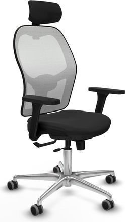 Piqueras y Crespo Ergonomischer B&uuml;rostuhl, Lendenwirbelst&uuml;tze, verstellbare Arme und Kopfteil, h&ouml;henverstellbar und neigbar. Ausgestattet mit Synchron/Translack. Wei&szlig;/S