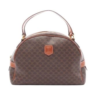 Celine Sac &agrave; main Pre-owned en toile enduite PVC et cuir Macadam - Femme - Pre-owned - Brun - Taille: ONE Size
