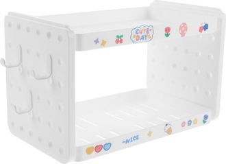 BESTONZON Schreibtisch Organizer mit Stiftehalter Modularer Aufbewahrungsregal in Creme Mehrstufiger B&uuml;ro Organizer f&uuml;r Homeoffice und Schulmaterial